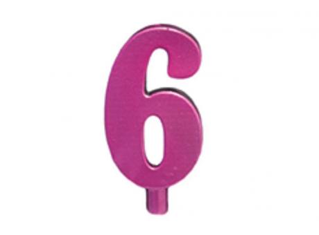 VELA CUMPLEAÑOS MONSTRUO METALIZADA ROSA 6 - Sansei