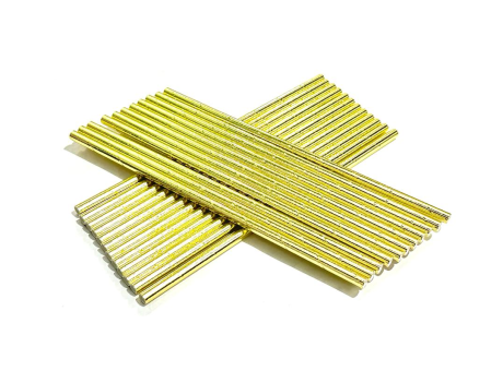 PAJITA PAPEL 25P (19.5CM) BRILLOSO DORADO - Sansei