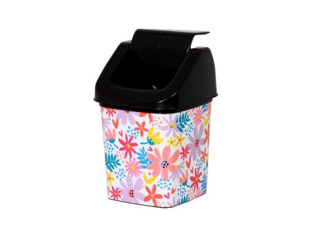 BASURERO 3,6 L CON TAPA MOVIL - LABEL FLOWERS R. 287 PLASNEW - Sansei