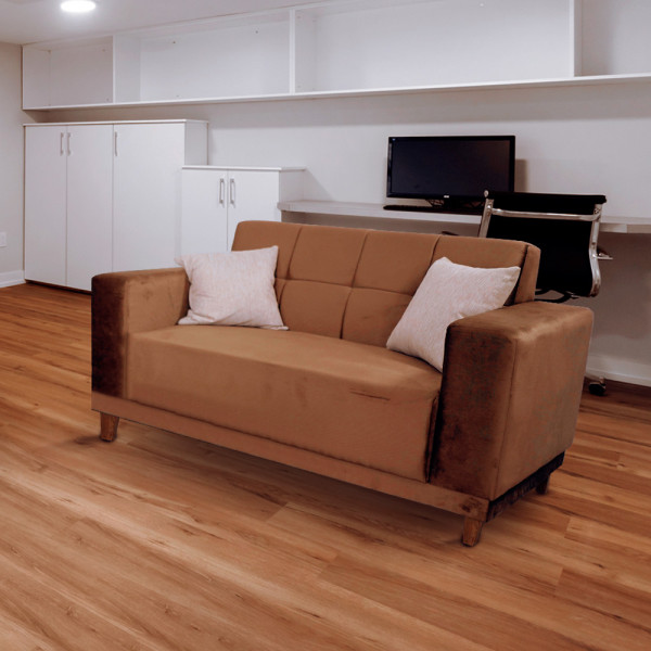 COMBO SOFA CONFORT NOGAL COLOR MARRON 2 Y 3 LUGARES - Sansei